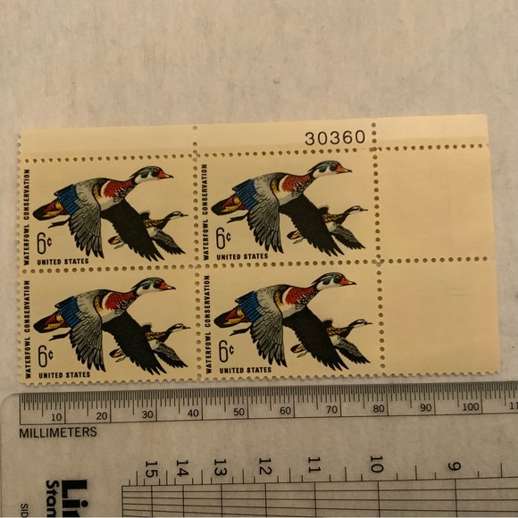 USPS | Other | Block Of Four Waterfowl Conservation 6 Cent Stamps ...